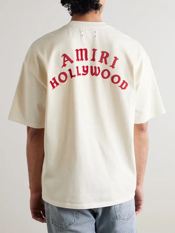 Amiri Hollywood Logo-print Cotton-jersey T-shirt