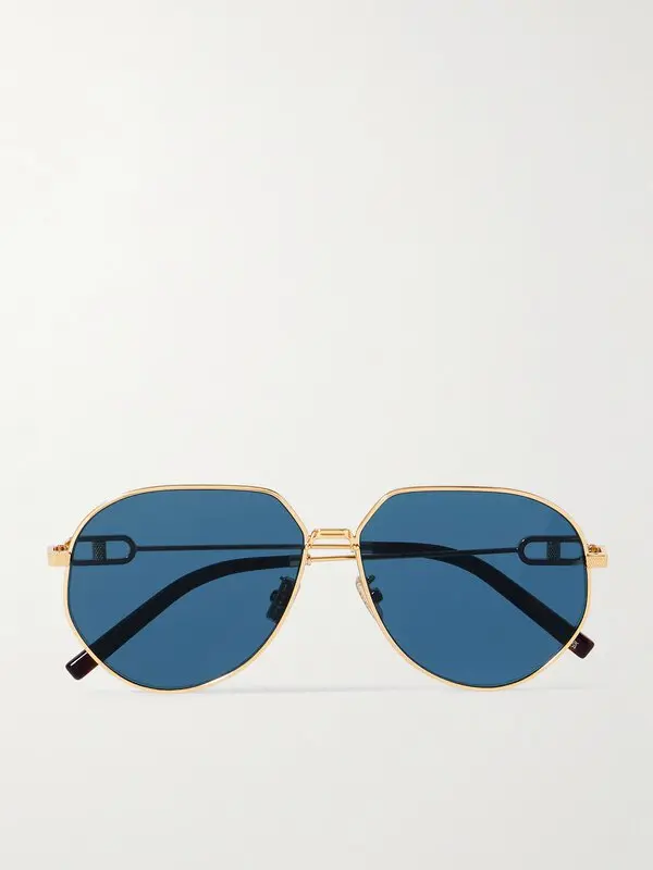 Dior Cd Link A1u Round-frame Sunglasses - Gold