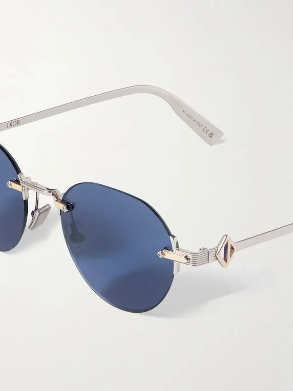 Dior Cd Diamond R5u Rimless Sunglasses - Silver | Editorialist