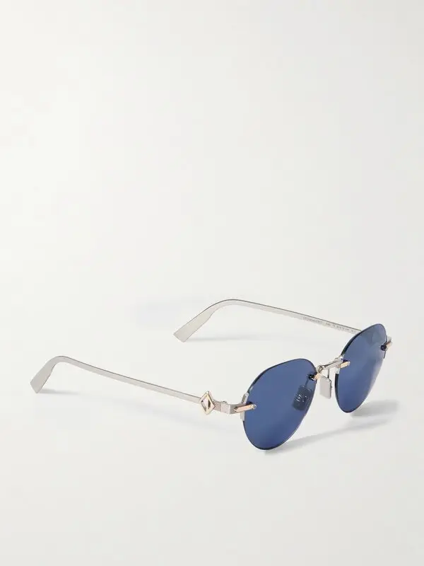 Dior Cd Diamond R5u Rimless Sunglasses - Silver | Editorialist