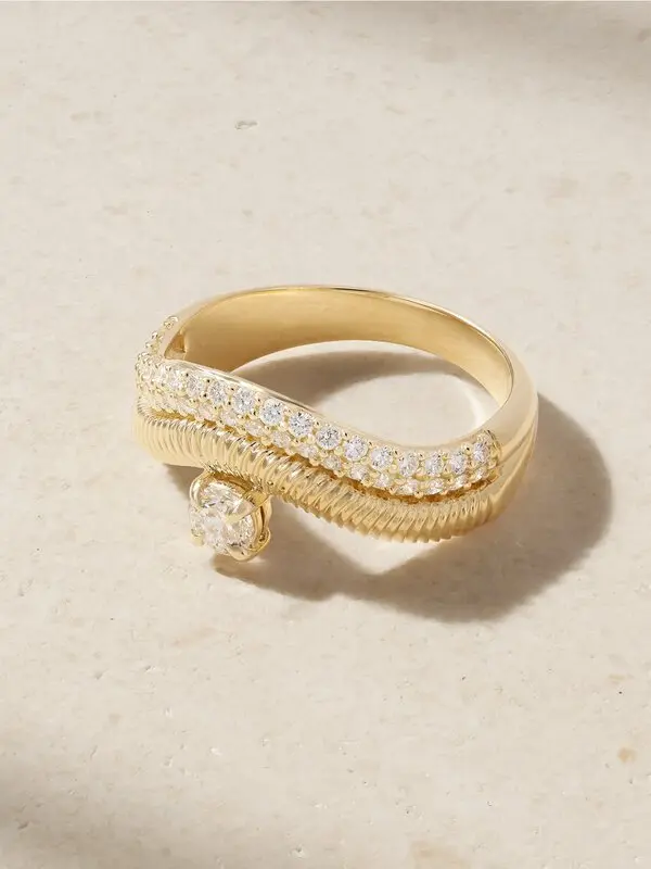 STONE AND STRAND Anjelica 14-karat Diamond Ring - Gold
