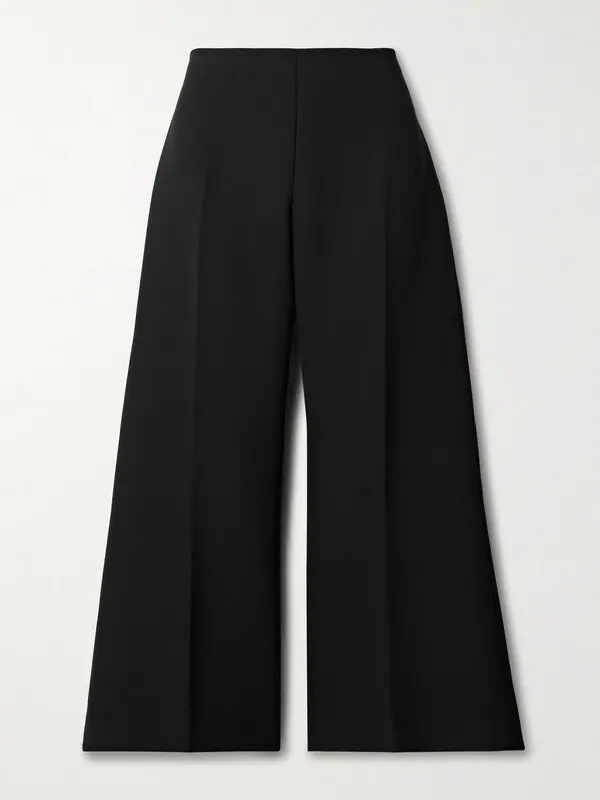 Khaite Walter Crepe Flared Pants - Black
