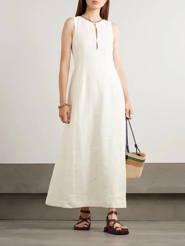 Faithfull The Brand Melia Linen Maxi Dress In White - 30% Off | Editorialist
