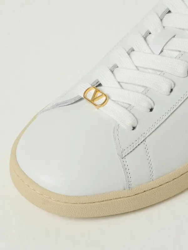 Valentino Garavani Lace-up Leather Sneakers - White