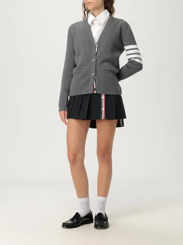 Thom Browne Pleated Mini Skirt With Tricolor Detail