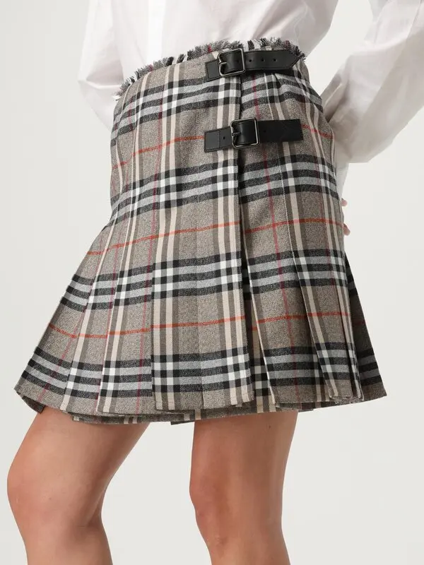 Burberry Pleated Check Skirt