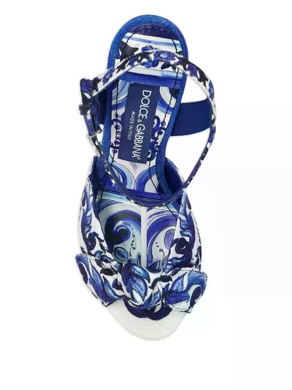 Dolce & Gabbana 125mm Floral-motif Heeled Sandals - White