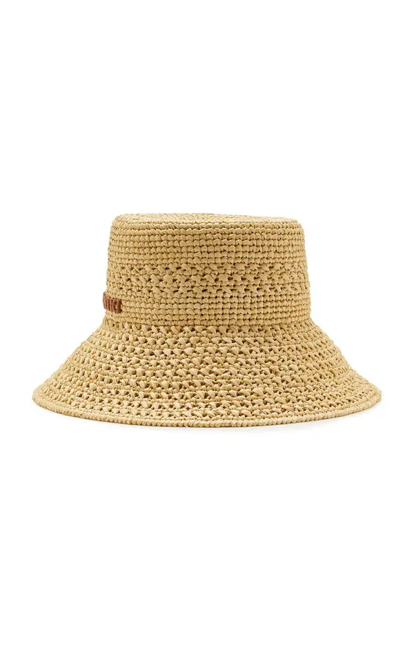 Miu Miu Raffia Bucket Hat - Neutral