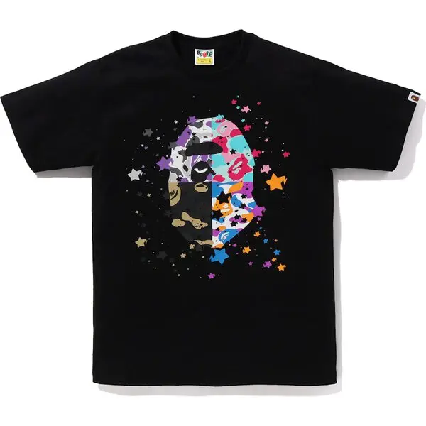 A BATHING APE Us Ape Head Sta Tee Shirt - Black
