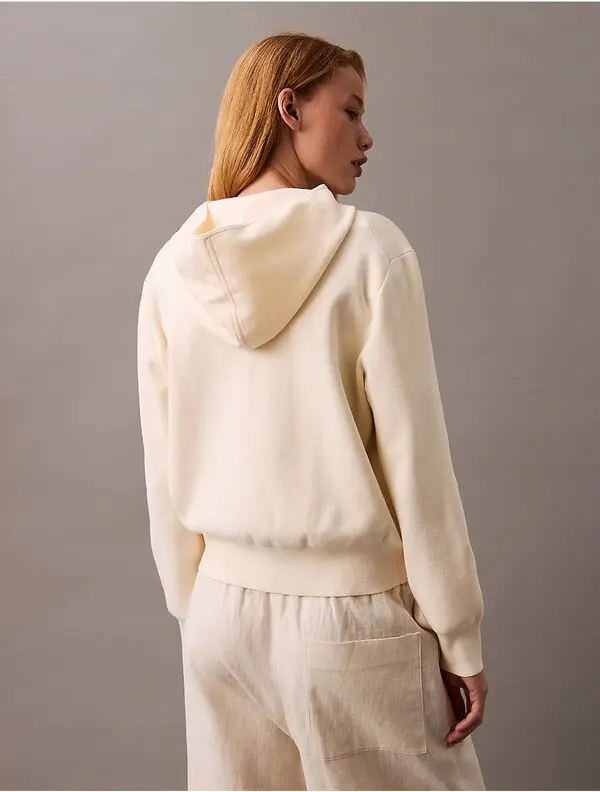 Calvin Klein Tech Knit Hoodie - Antique White