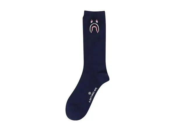 A BATHING APE 1st Shark Socks - Navy Blue