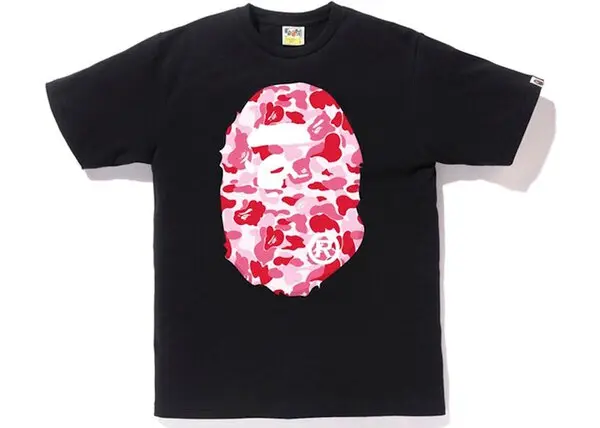 A BATHING APE Reflector Abc Big Ape Head Tee Shirt - Black/pink