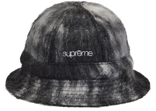 Supreme Mohair Plaid Bell Hat - Black