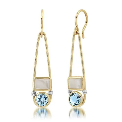 ELLIOT YOUNG Candy Rush Double Gemstone Linear Earring - Pastel Blue