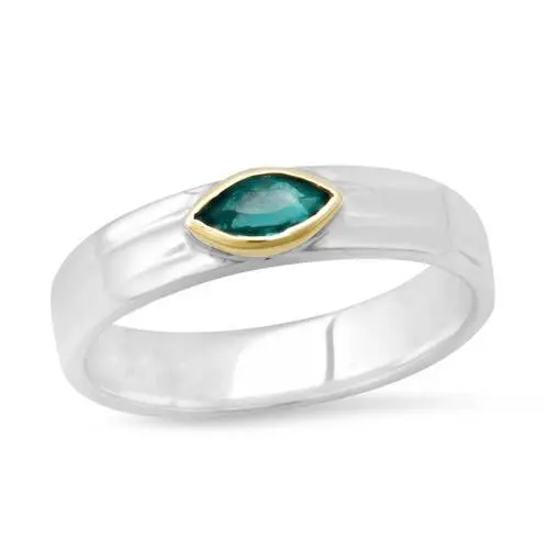 ELLIOT YOUNG Liquid Metal Gemstone Ring - Green