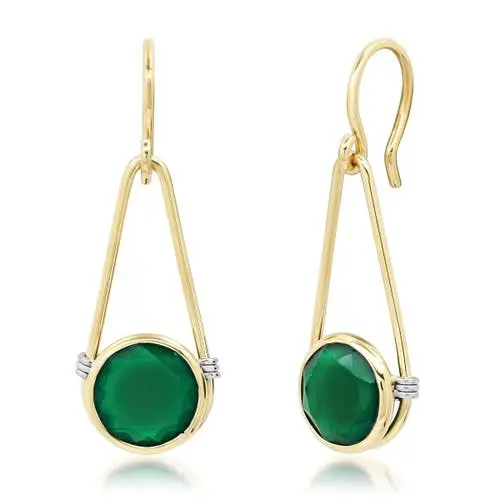 ELLIOT YOUNG Candy Rush Single Drop Gemstone Earrings - Green Agate