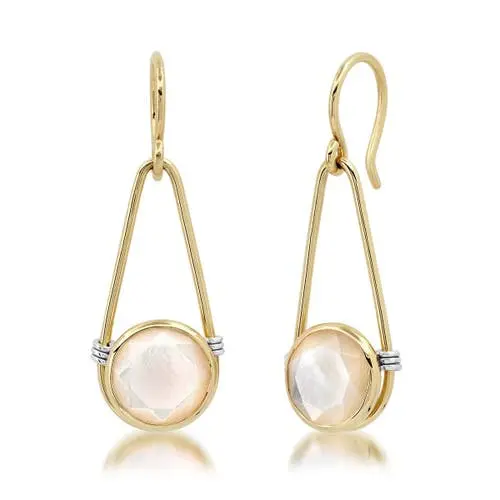 ELLIOT YOUNG Candy Rush Single Drop Gemstone Earrings - Mother Of Pearl