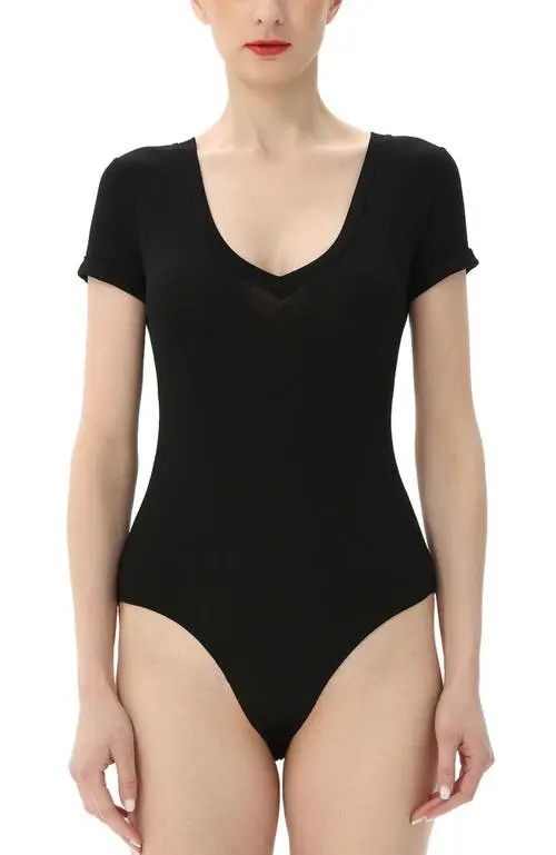 KIMI + KAI V-neck Bodysuit - Black