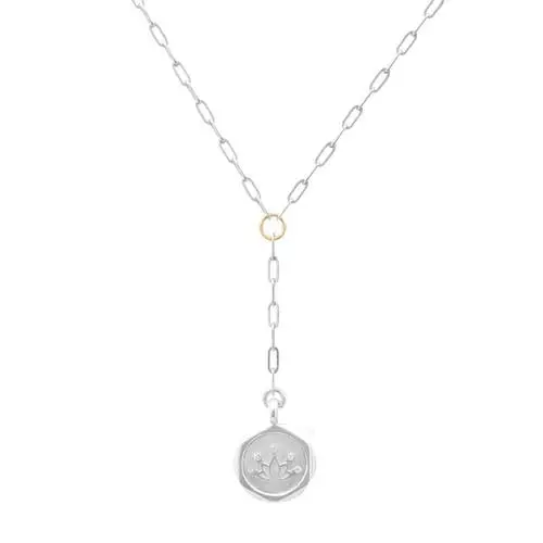 ELLIOT YOUNG Lotus Diamond Y Necklace - Silver