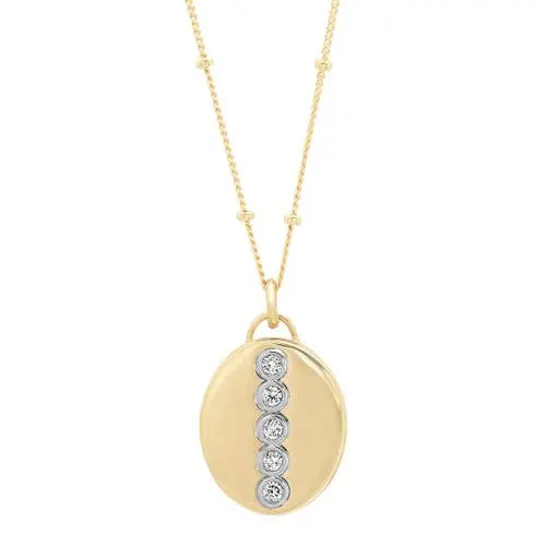 ELLIOT YOUNG Love Locket Oval Pendant Necklace With Diamonds - Gold