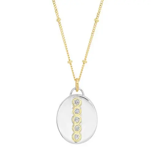 ELLIOT YOUNG Oval Locket Pendant With Diamonds - Silver