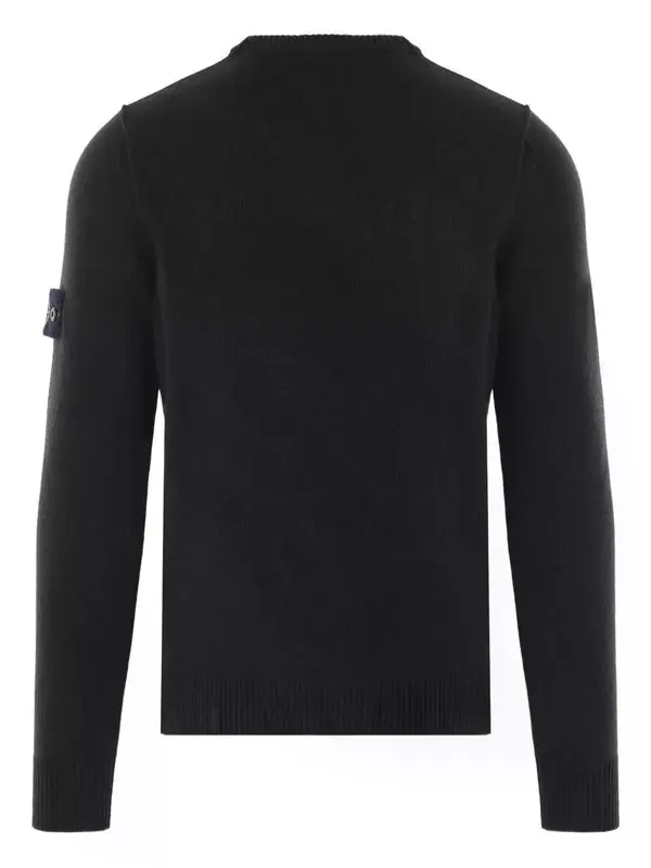 Stone Island Ribbed-knit Crew-neck Sweater - Black