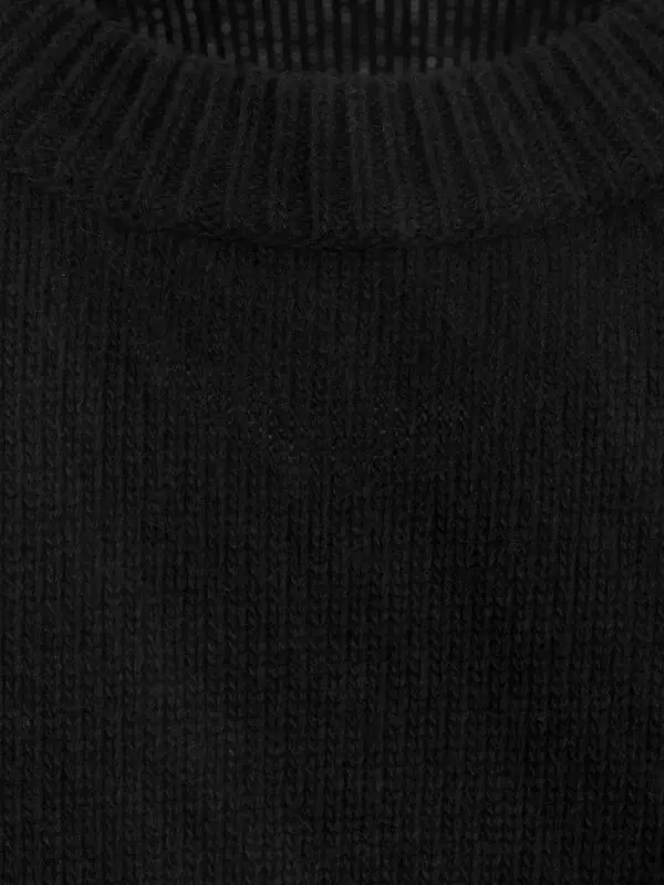 Stone Island Ribbed-knit Crew-neck Sweater - Black