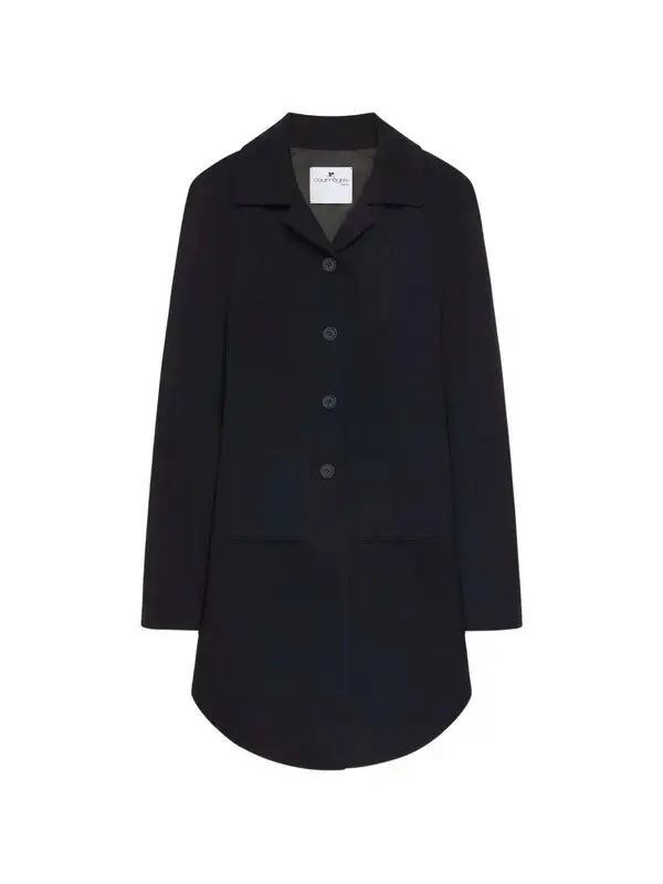 COURREGES Tailored Button-front Coat - Black