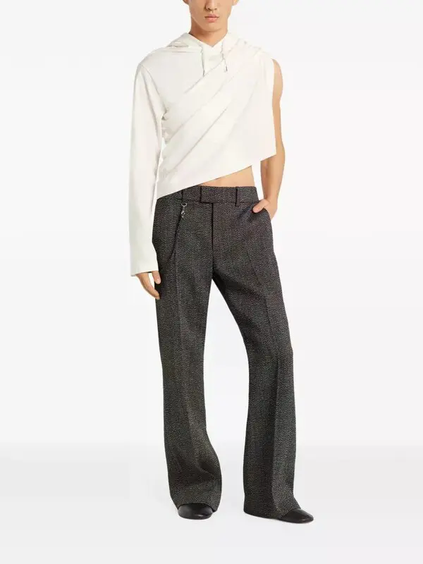 COURREGES Asymmetric Long-sleeve Hoodie - White