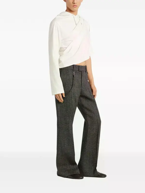 COURREGES Asymmetric Long-sleeve Hoodie - White