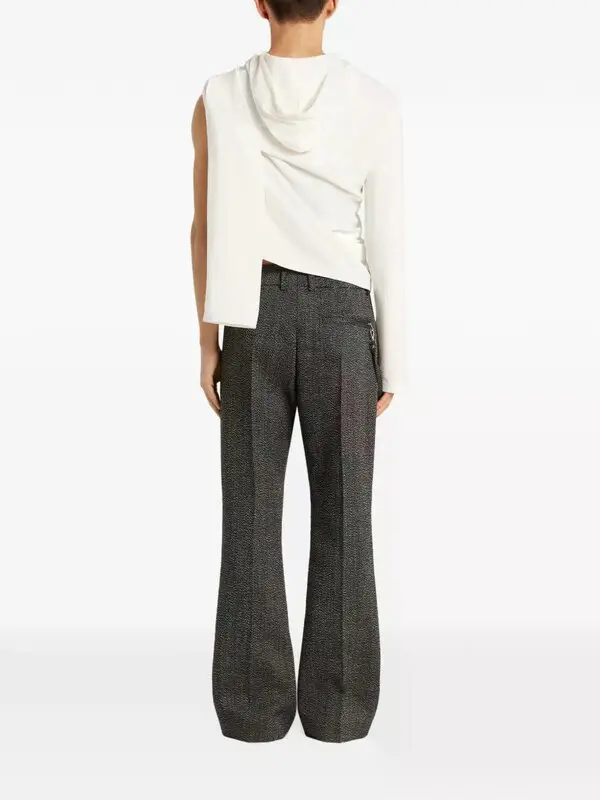 COURREGES Asymmetric Long-sleeve Hoodie - White