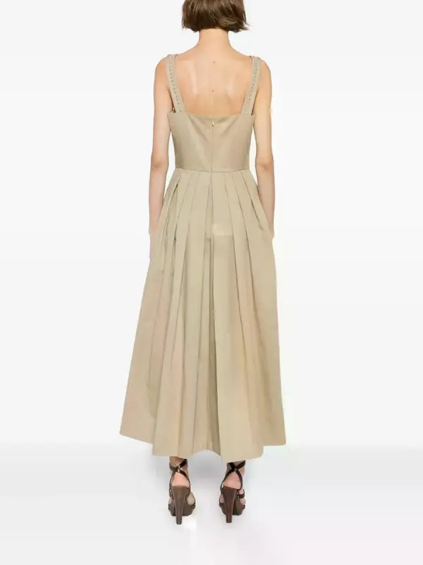 Elie Saab Embroidered Gabardine Dress