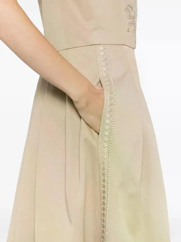 Elie Saab Embroidered Gabardine Dress