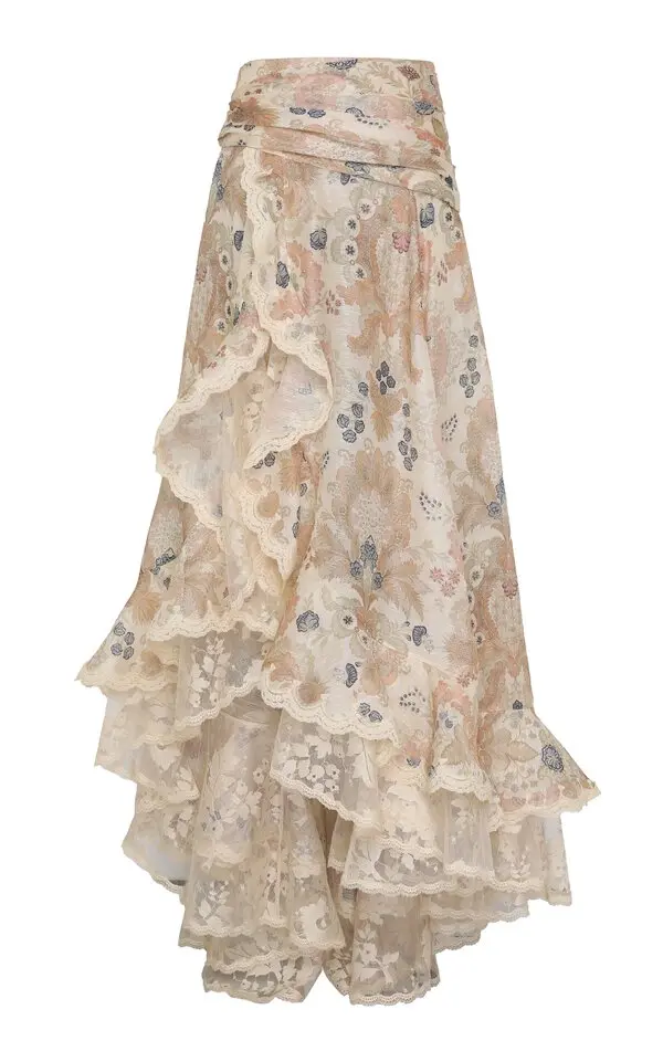 Zimmermann Rebellion Lace-trimmed Maxi Skirt - Multi