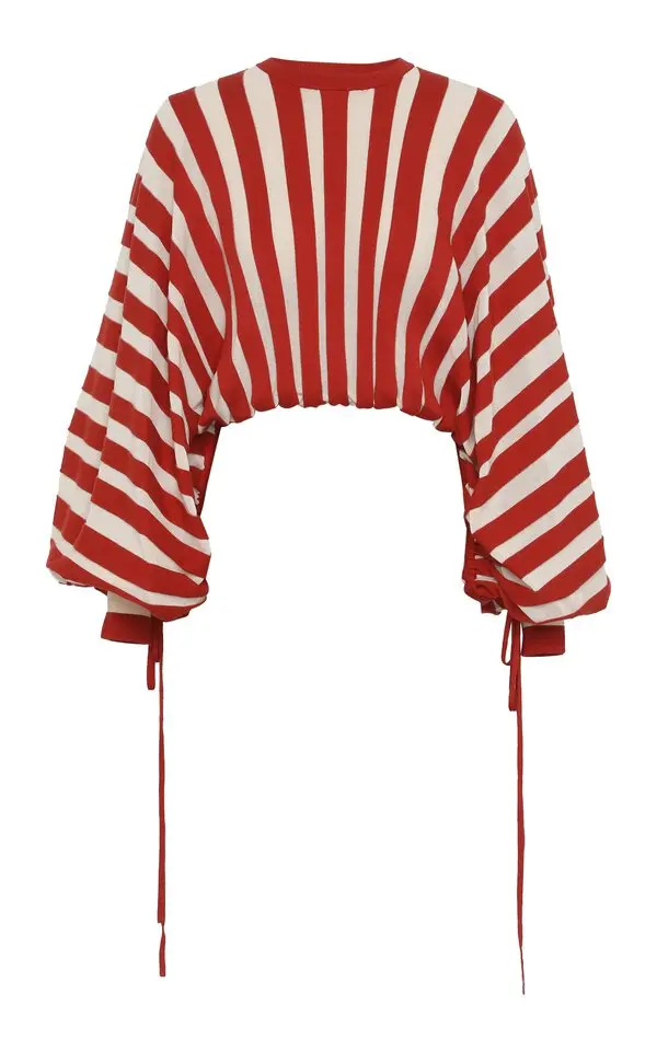 Zimmermann Rebellion Drawstring Cotton-linen Sweater - Stripe