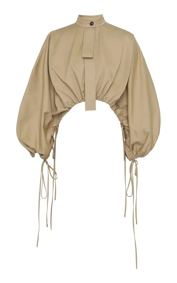 Zimmermann Rebellion Drawcord Cotton Poplin Top - Neutral