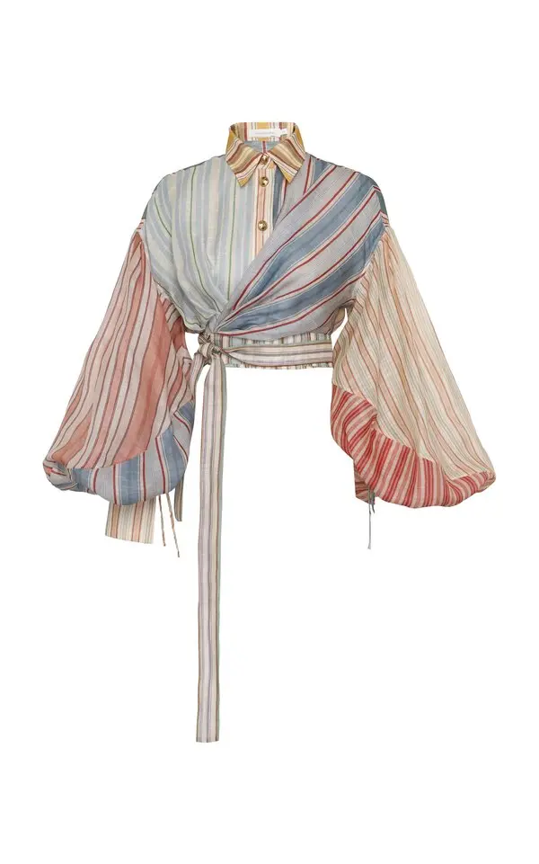 Zimmermann Rebellion D Linen-silk Top - Stripe