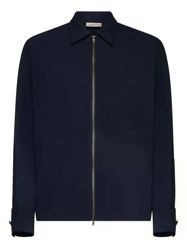 BLANCA VITA Zip-up Silk Jacket