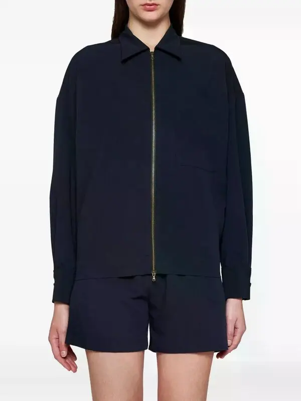 BLANCA VITA Zip-up Silk Jacket