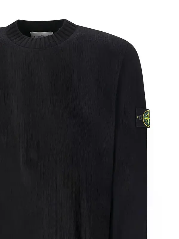 Stone Island Compass-badge Crew-neck Sweater - Black