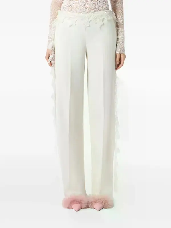 Blumarine Lace-detail Trousers - White
