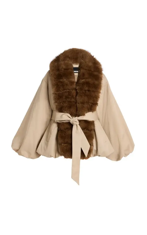 ROTATE BY BIRGER CHRISTENSEN Faux Fur-trimmed Jacket