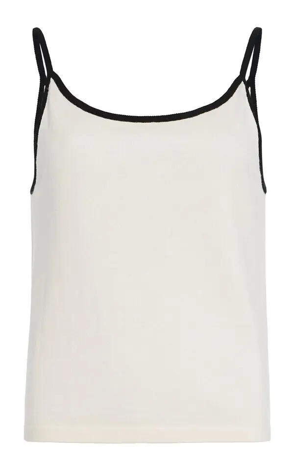 LISA YANG Veya Cashmere-cotton Top - Black,white
