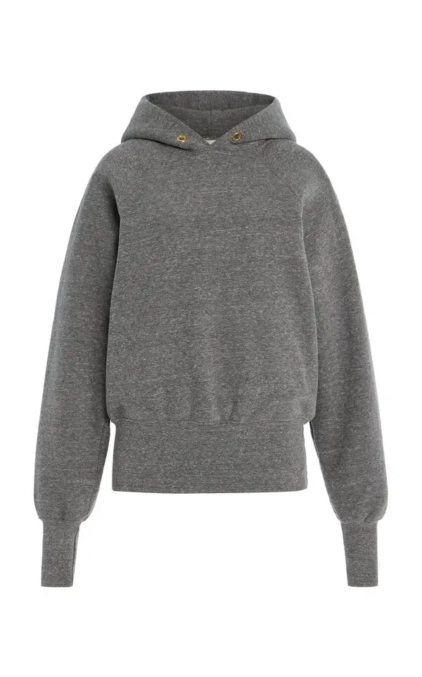 LES TIEN Taylor Cotton-blend Hooded Sweatshirt - Grey