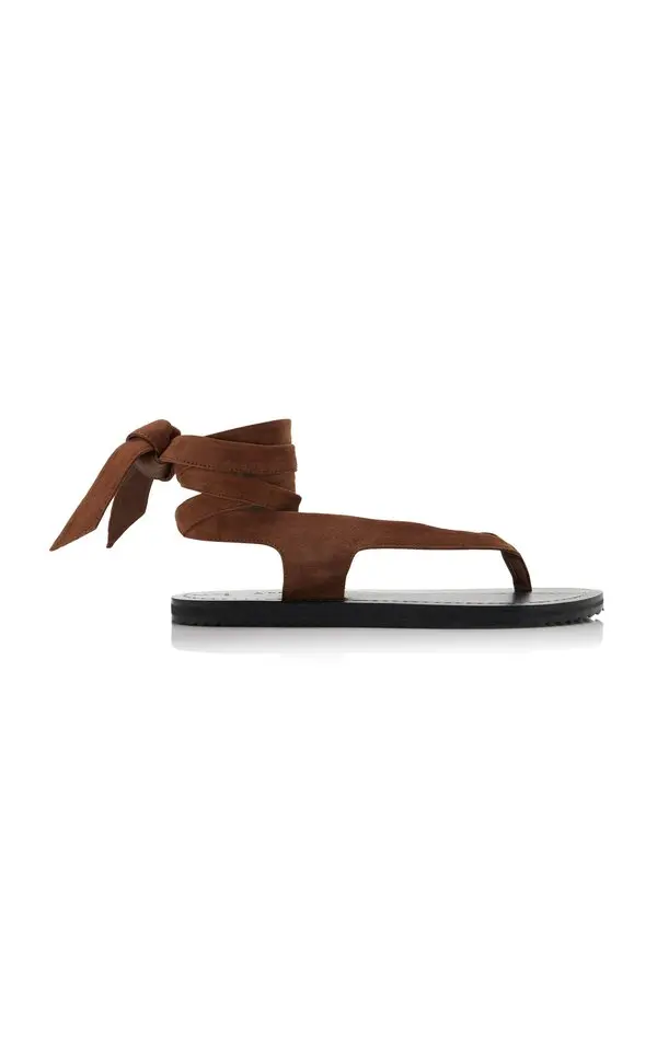 A.emery Elmer Lace-up Suede Sandals - Tan