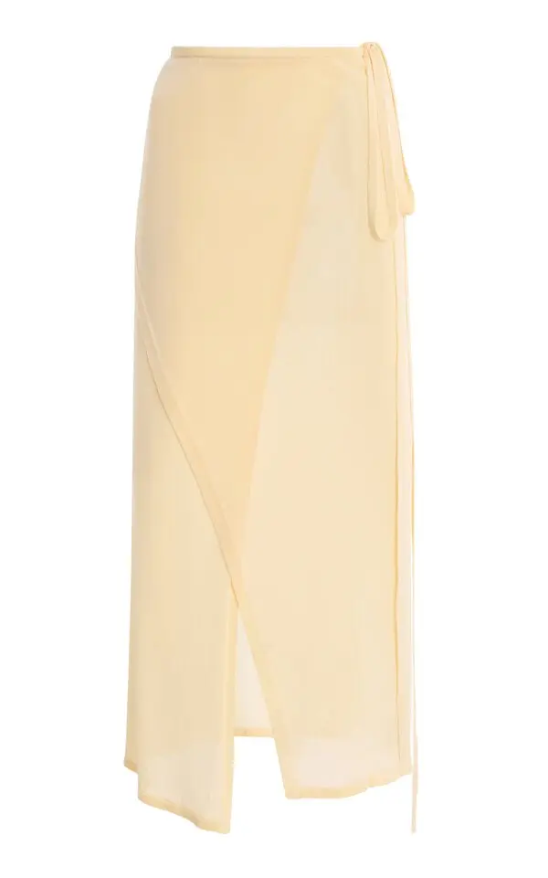 THE FRANKIE SHOP Alsen Stretch-knit Wrap Skirt - Yellow