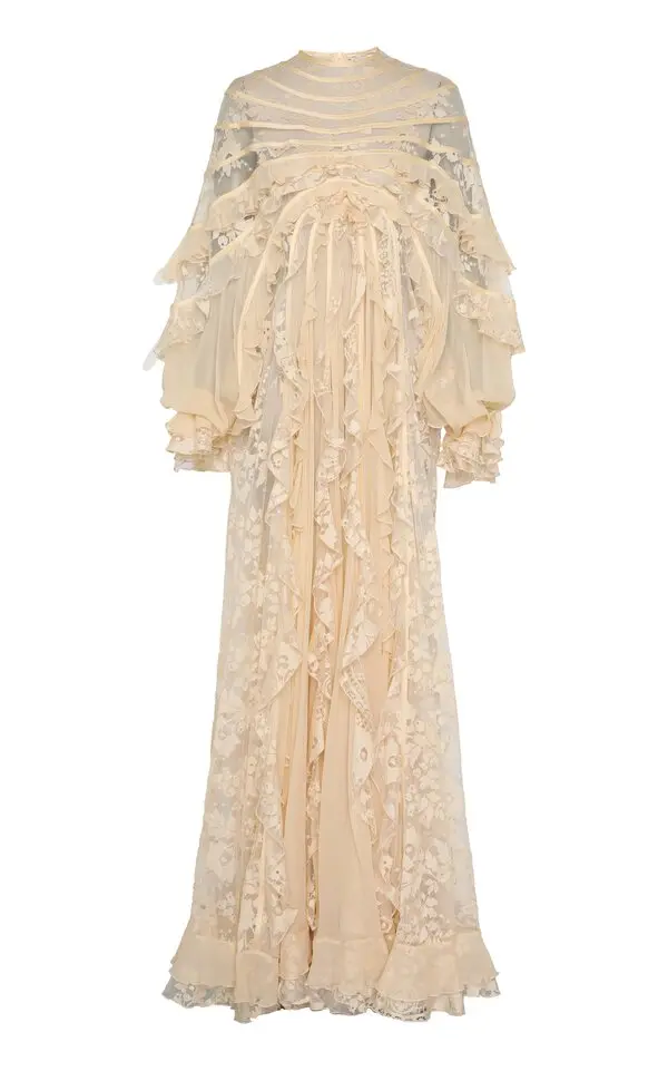 Zimmermann Rebellion Silk Lace Maxi Dress - Ivory