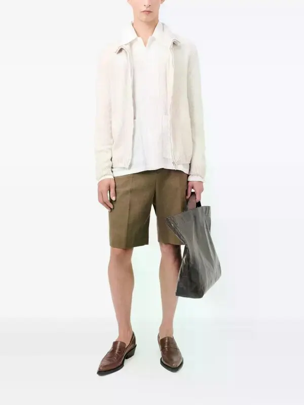 Our Legacy Stand-collar Zip-up Cardigan - Neutrals