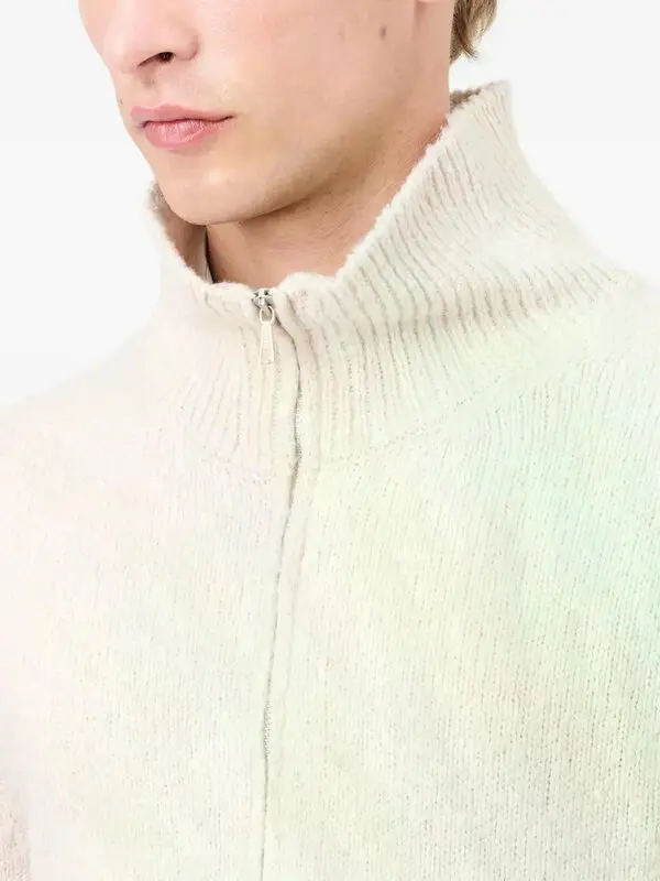 Our Legacy Stand-collar Zip-up Cardigan - Neutrals