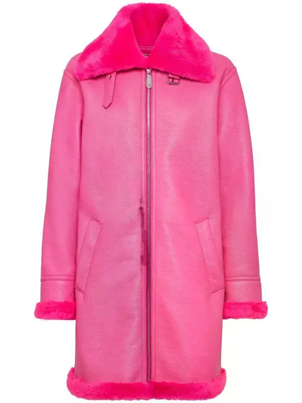 Philipp Plein Faux Fur Trimmed Pilot Coat